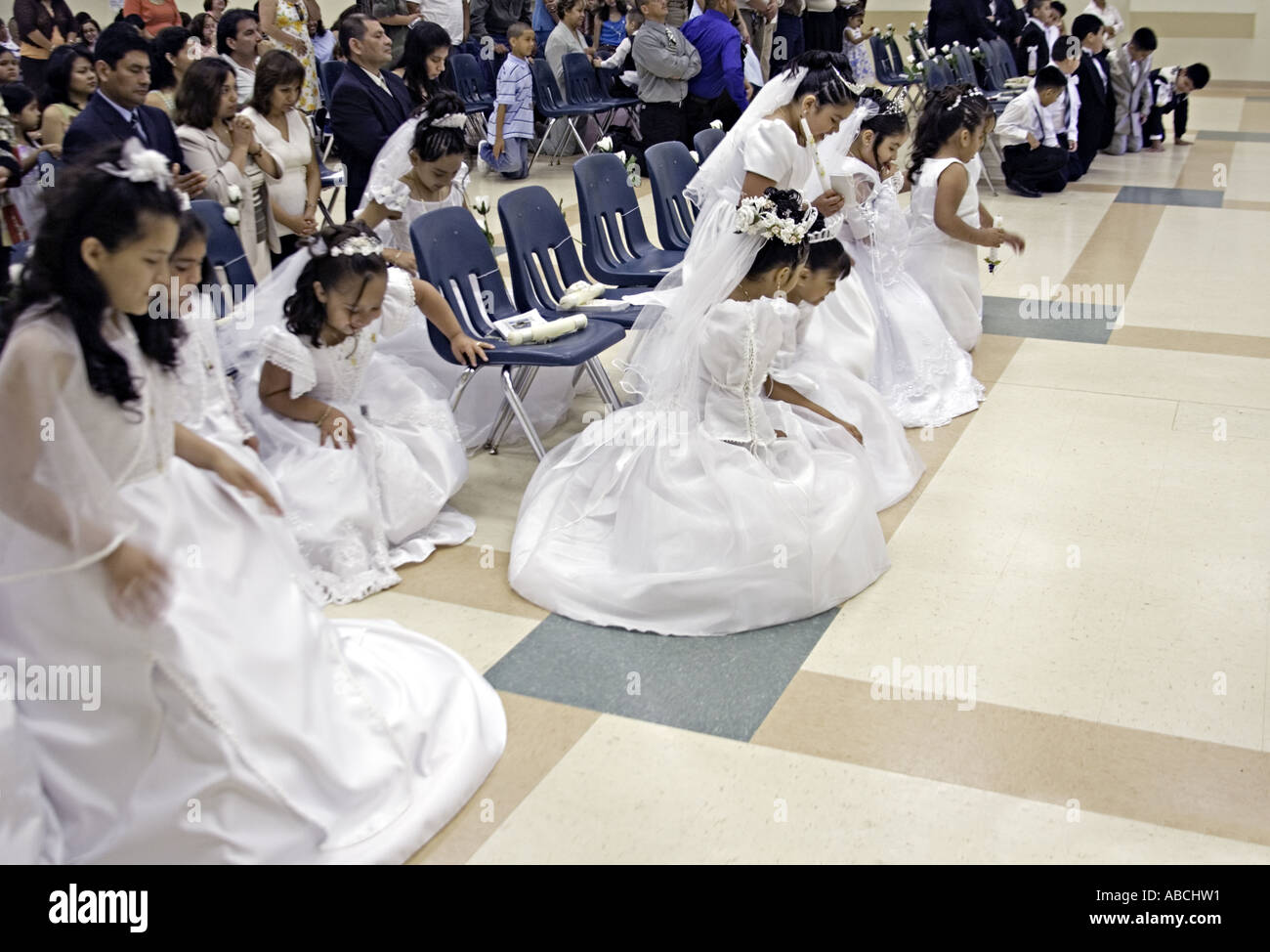 NORTH CAROLINA CHARLOTTE First Communion at Hispanic Catholic Church in ...
