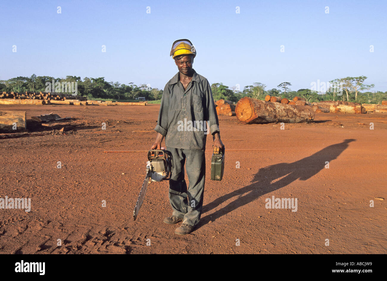 Chainsaw operator africa hi-res stock photography and images - Alamy