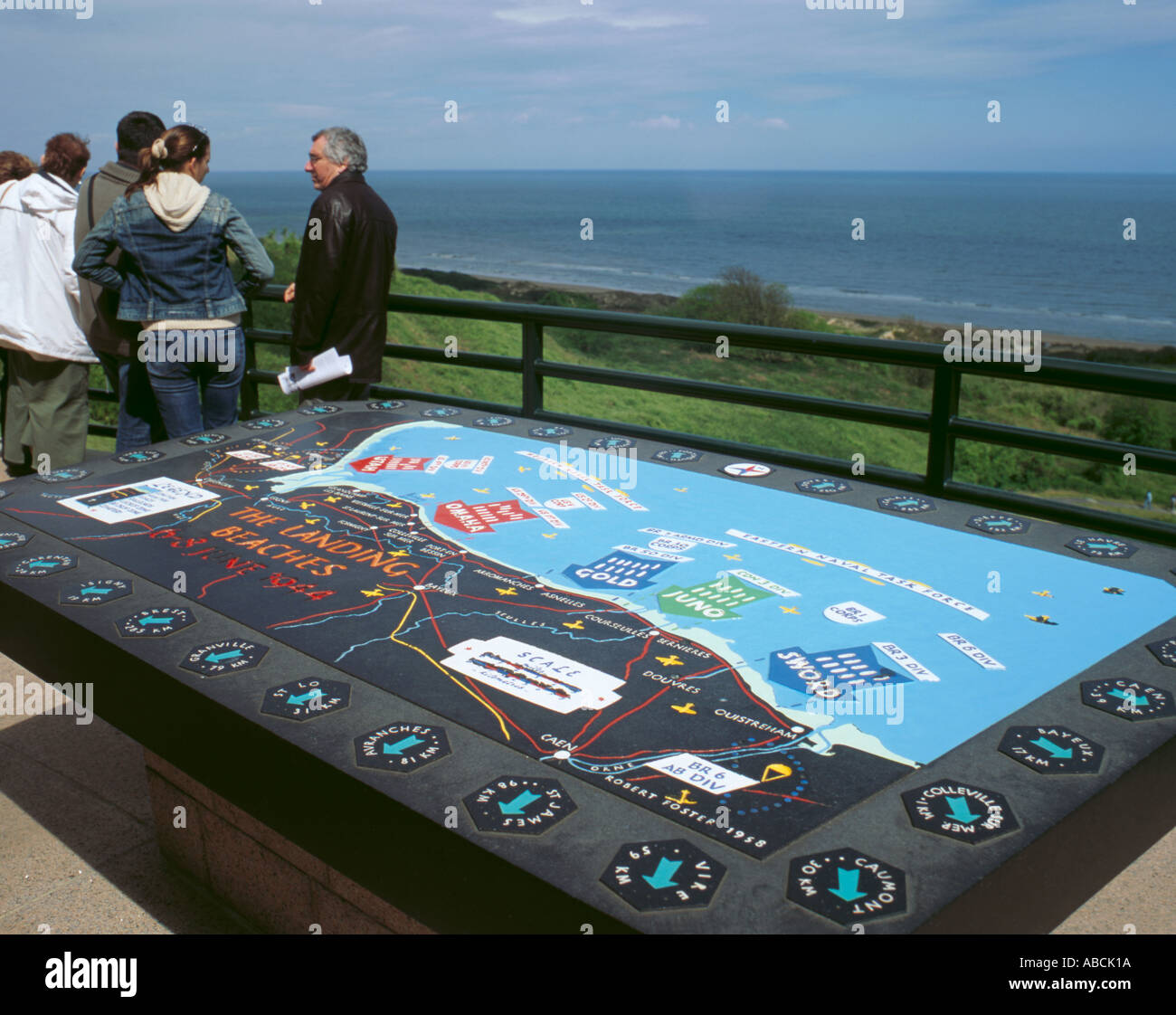 Map of the Landing Beaches, American Military Cemetery, Colleville-sur ...