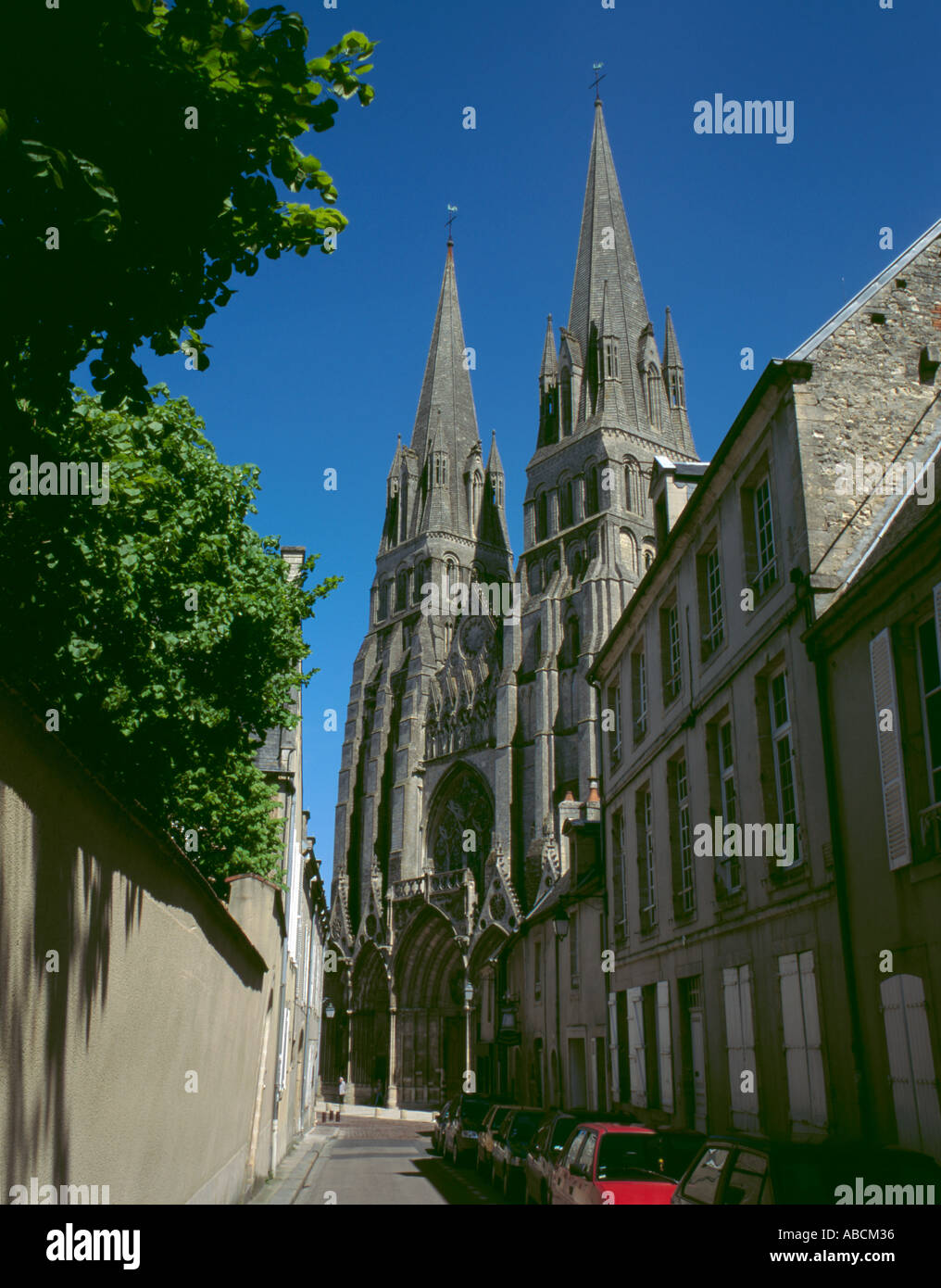 Western towers of Notre Dame Cathedral, Bayeux, Normandie (Normandy ...