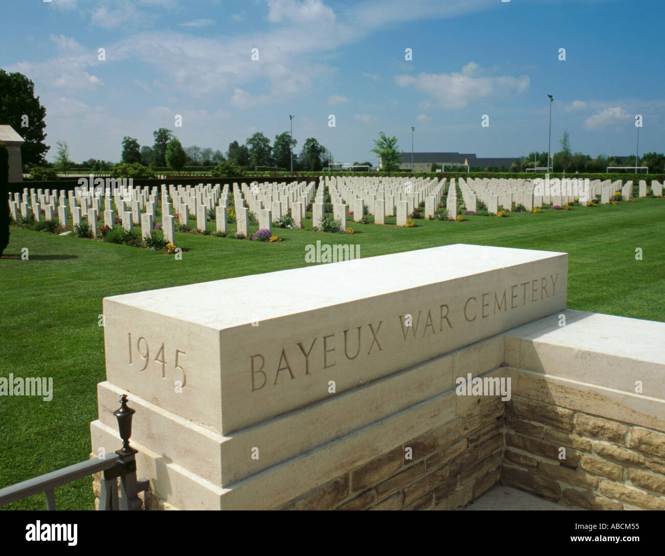 Entrance to Bayeux War Cemetery, Bayeux, Normandie (Normandy), France ...