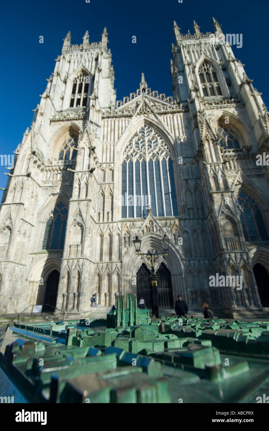 york minster in york with scale model of old york town Stock Photo - Alamy