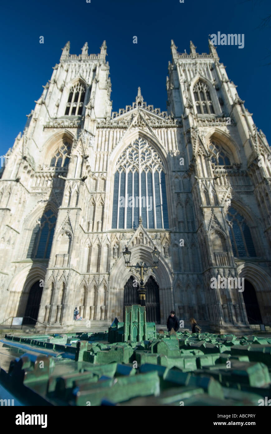 york minster in york with scale model of old york town Stock Photo - Alamy