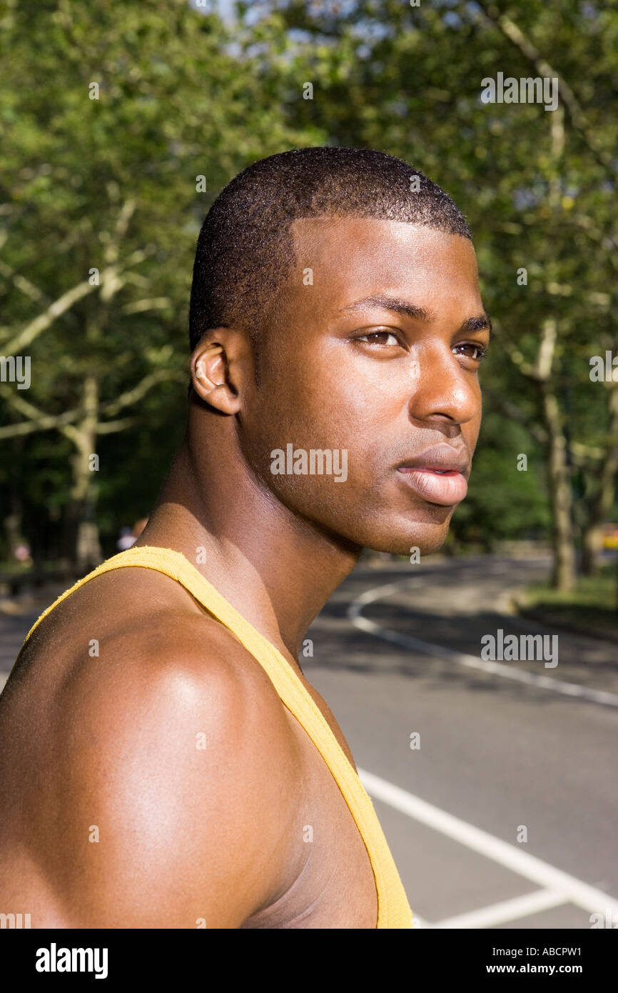 Man running at the roadside hi-res stock photography and images - Alamy