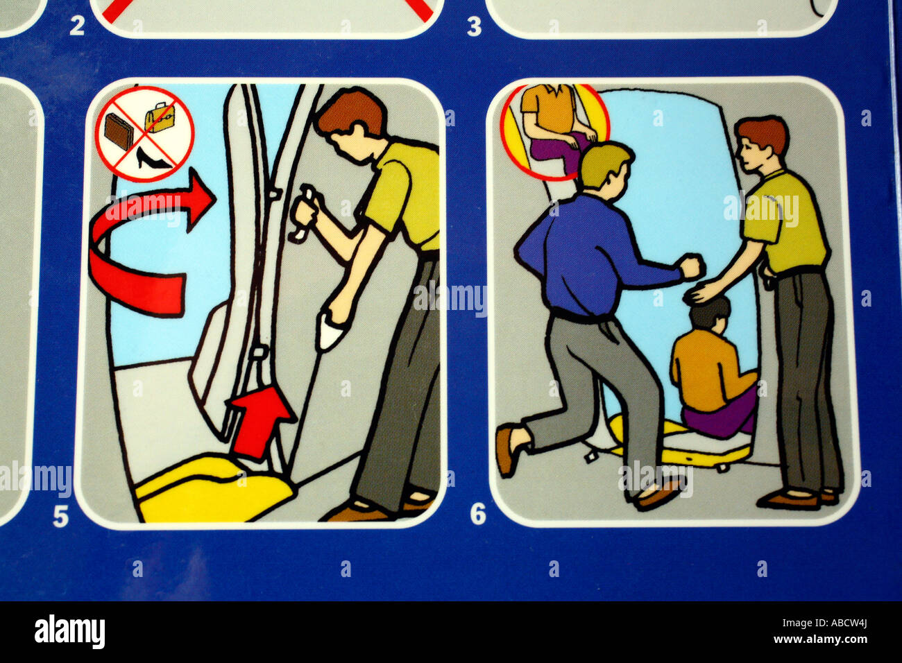 Aeroplane safety card Stock Photo - Alamy