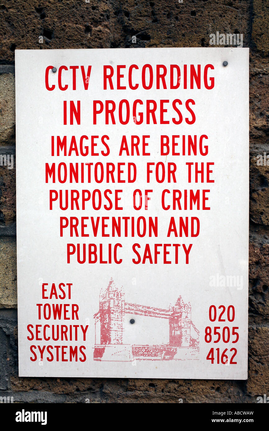 CCTV recording in progress sign Stock Photo - Alamy