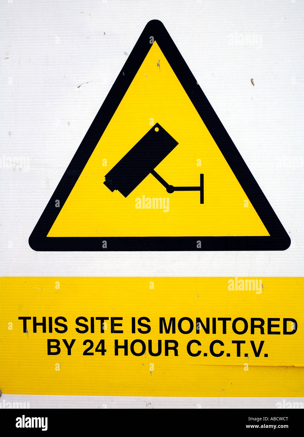 CCTV sign at building site, London Stock Photo - Alamy