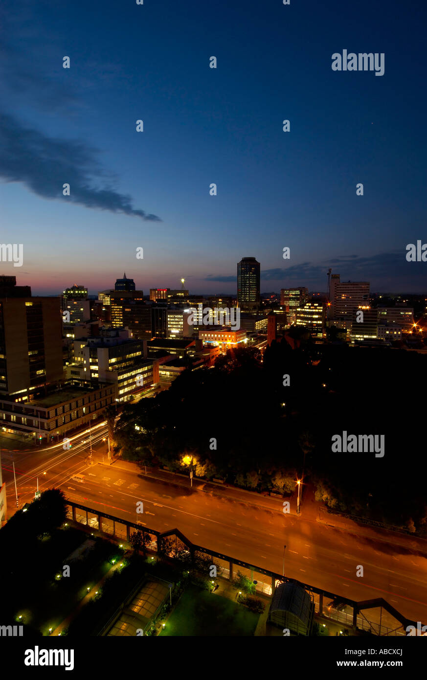 The view of Harare's CBD at night Stock Photo - Alamy