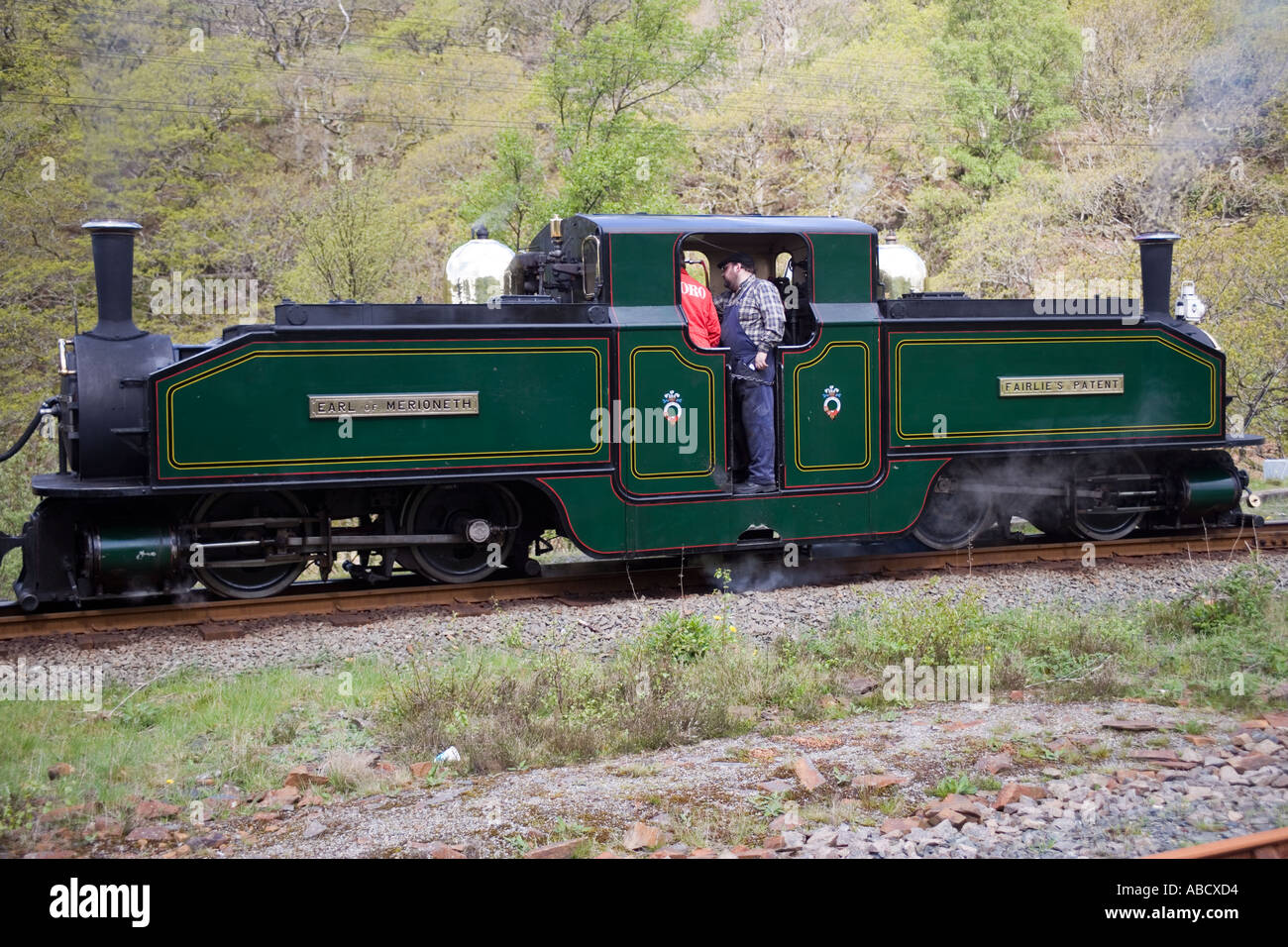 The Earl of Merioneth steam Train on the Ffestiniog railway North Wales ...
