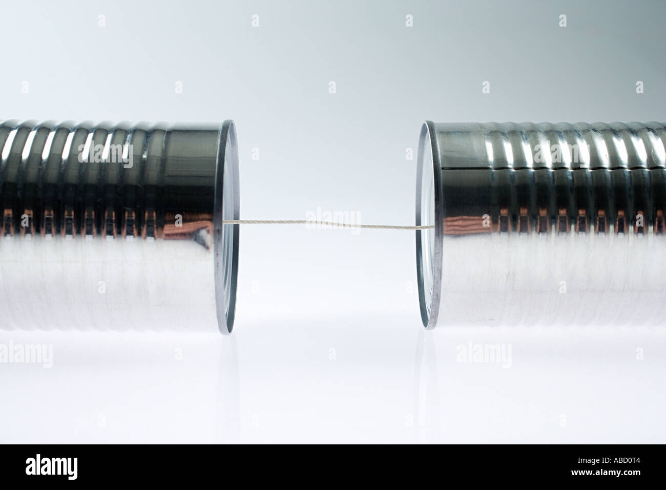 Tin can phone Stock Photo - Alamy