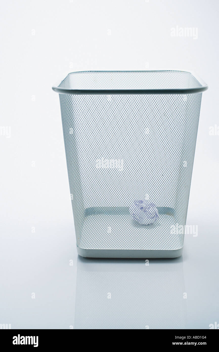 Crumpled paper in the bin Stock Photo - Alamy