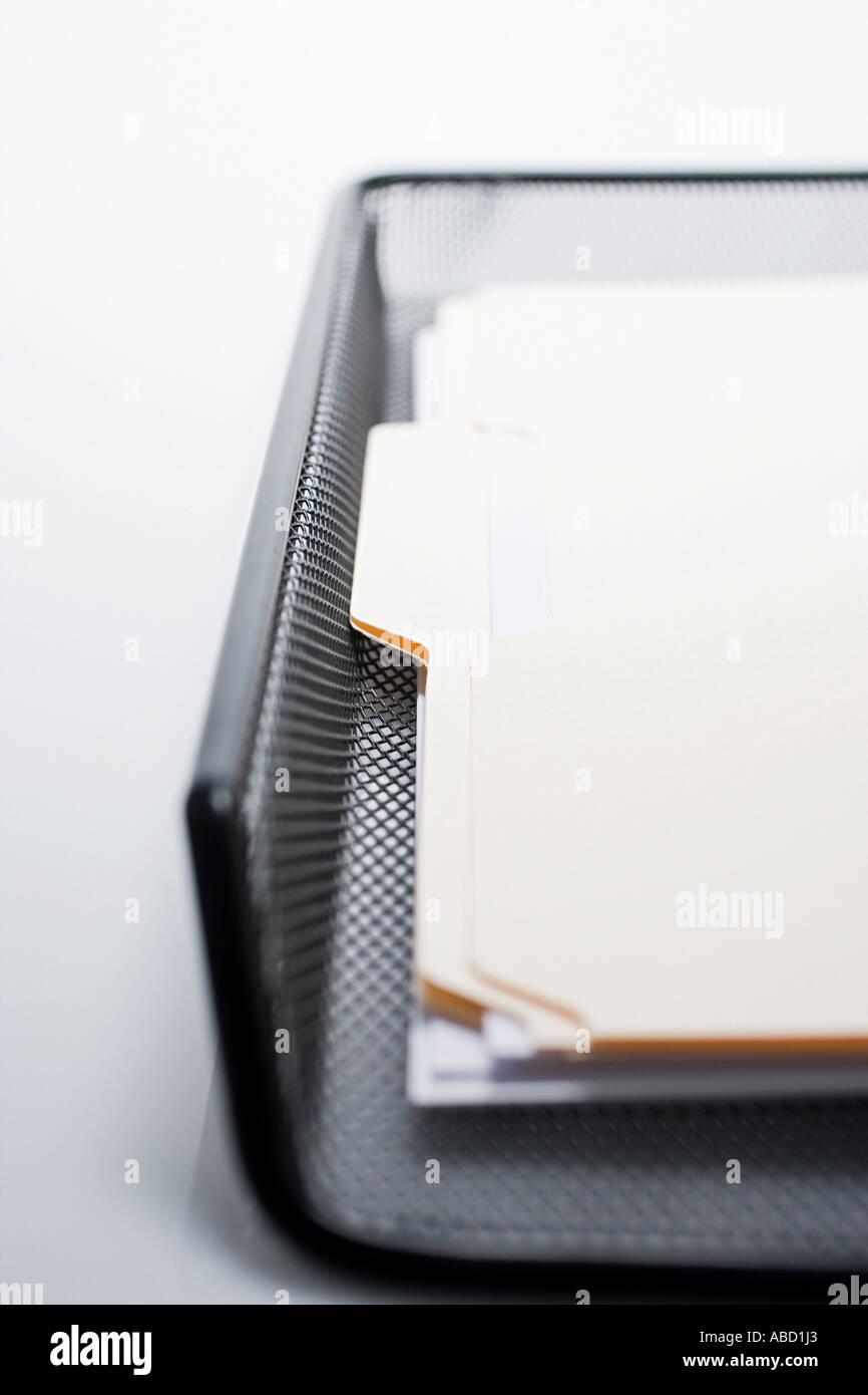 Files in a tray Stock Photo - Alamy
