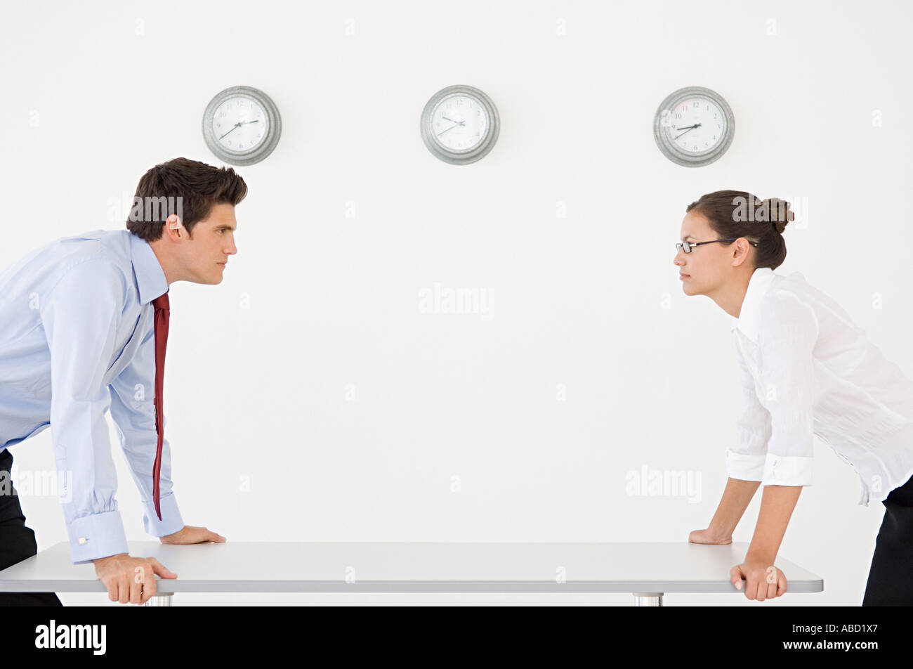 Businessman and businesswoman in an argument Stock Photo - Alamy