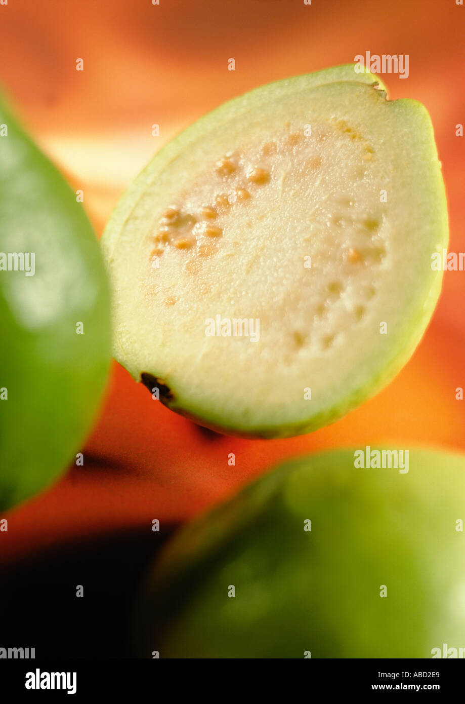 The inside of a green guava Stock Photo - Alamy
