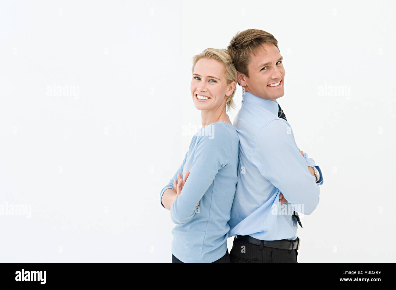 Portrait of two office workers Stock Photo - Alamy