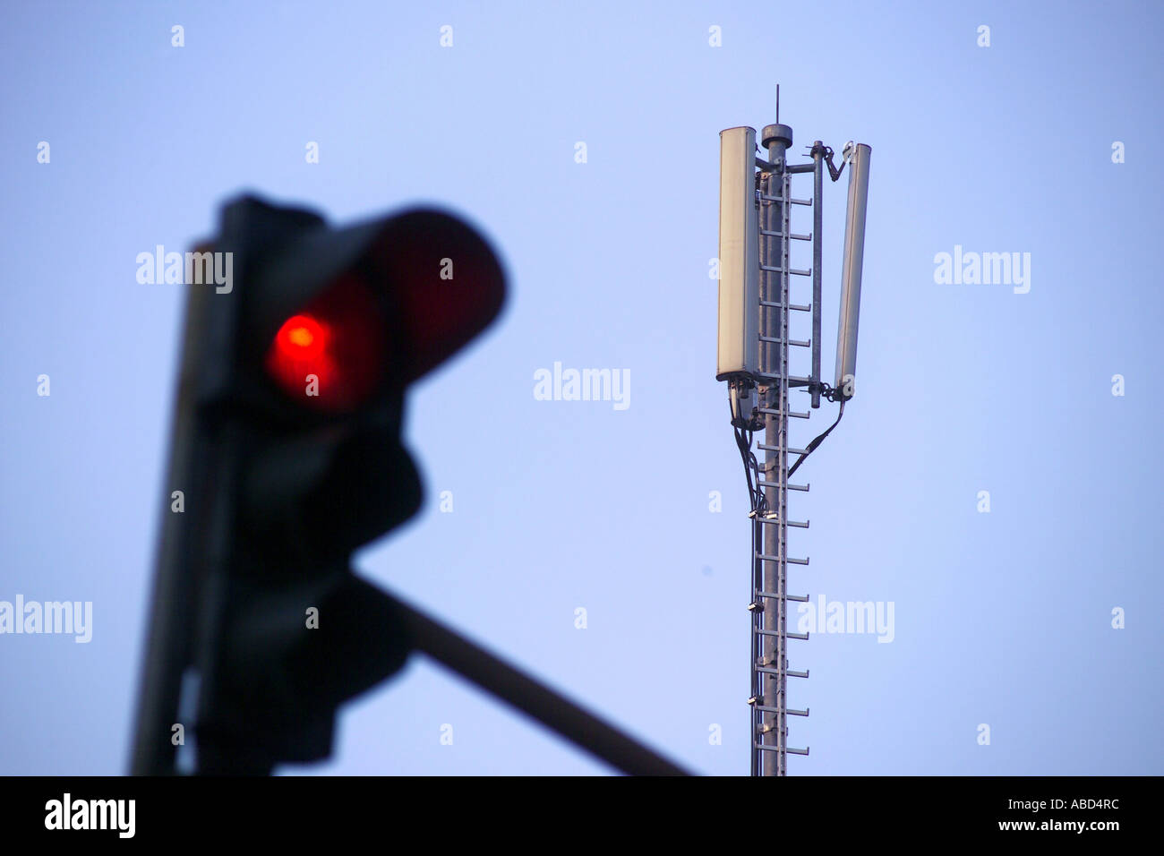 mobile phone base station with red light Stock Photo - Alamy