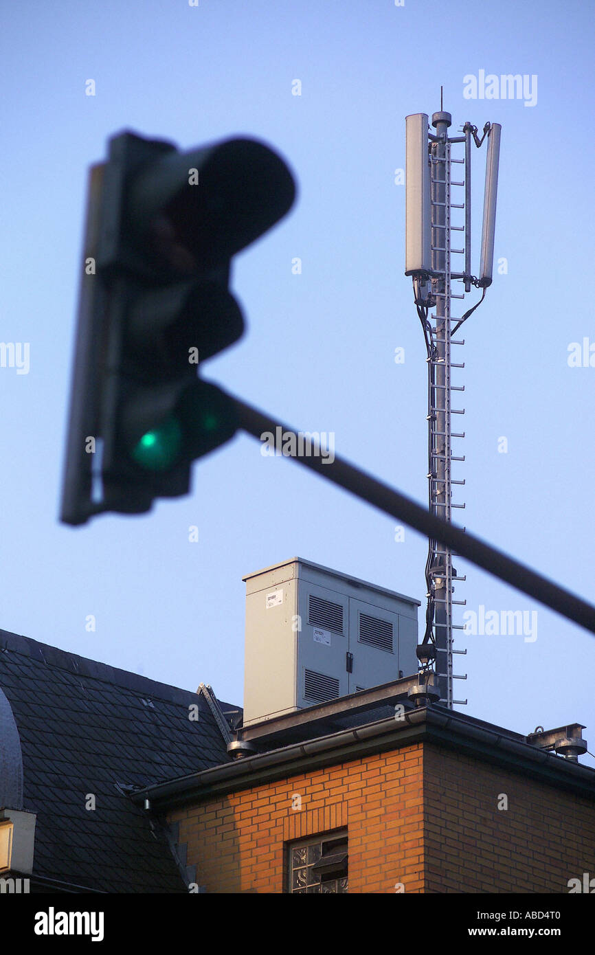 mobile phone base station with green light Stock Photo - Alamy