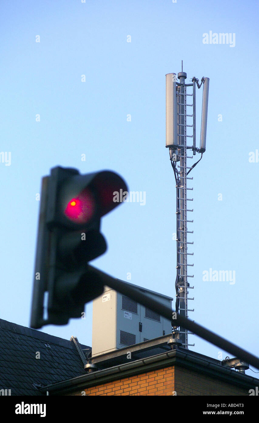 mobile phone base station with red light Stock Photo - Alamy