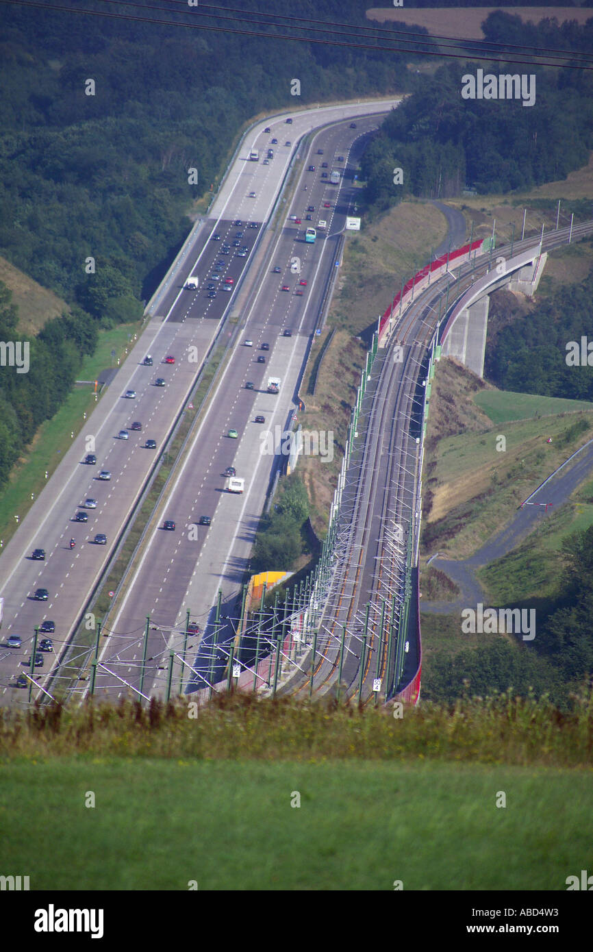 Motorway and ICE route Stock Photo - Alamy