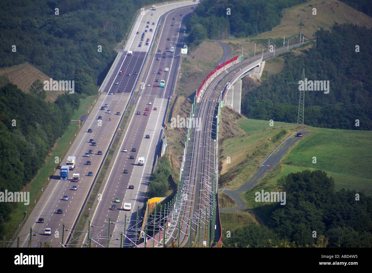 Motorway and ICE route Stock Photo - Alamy