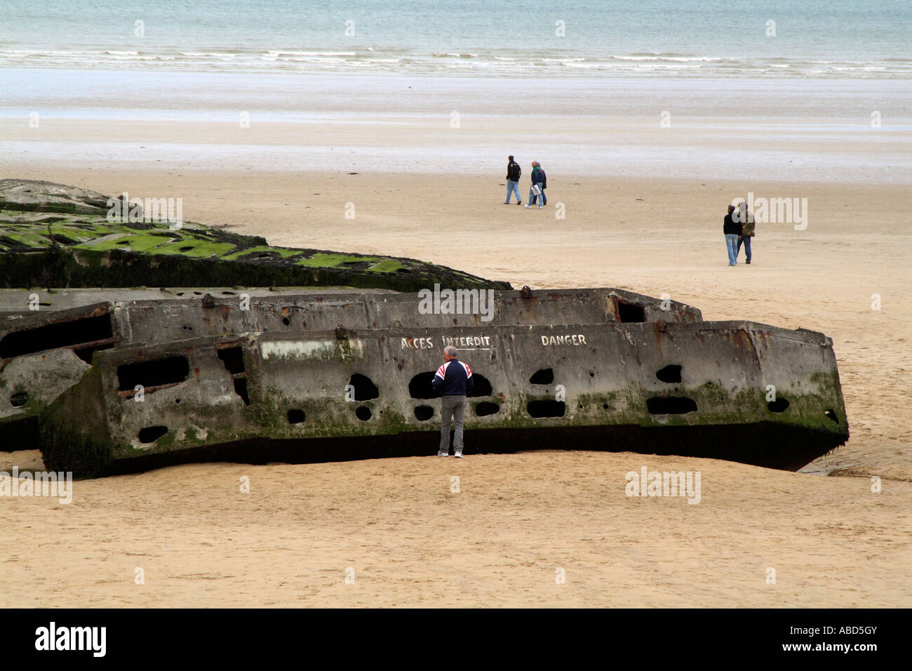 Arromanches Normandy France Remains of Mulberry Harbour on Gold Beach ...