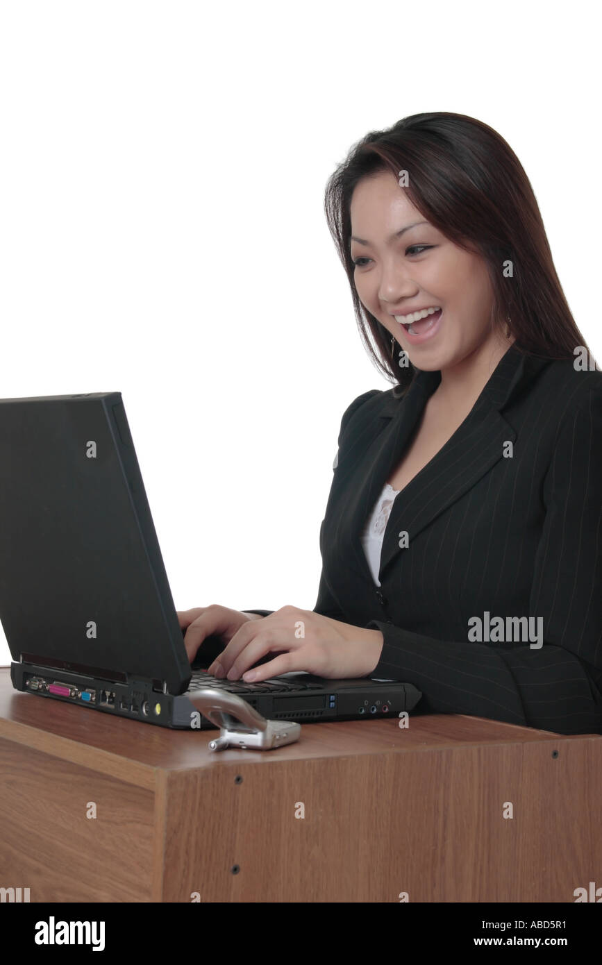 reading funny email Stock Photo - Alamy