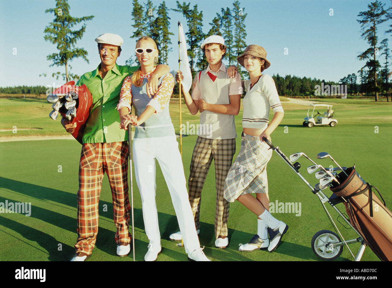 Friends at the golf course Stock Photo - Alamy