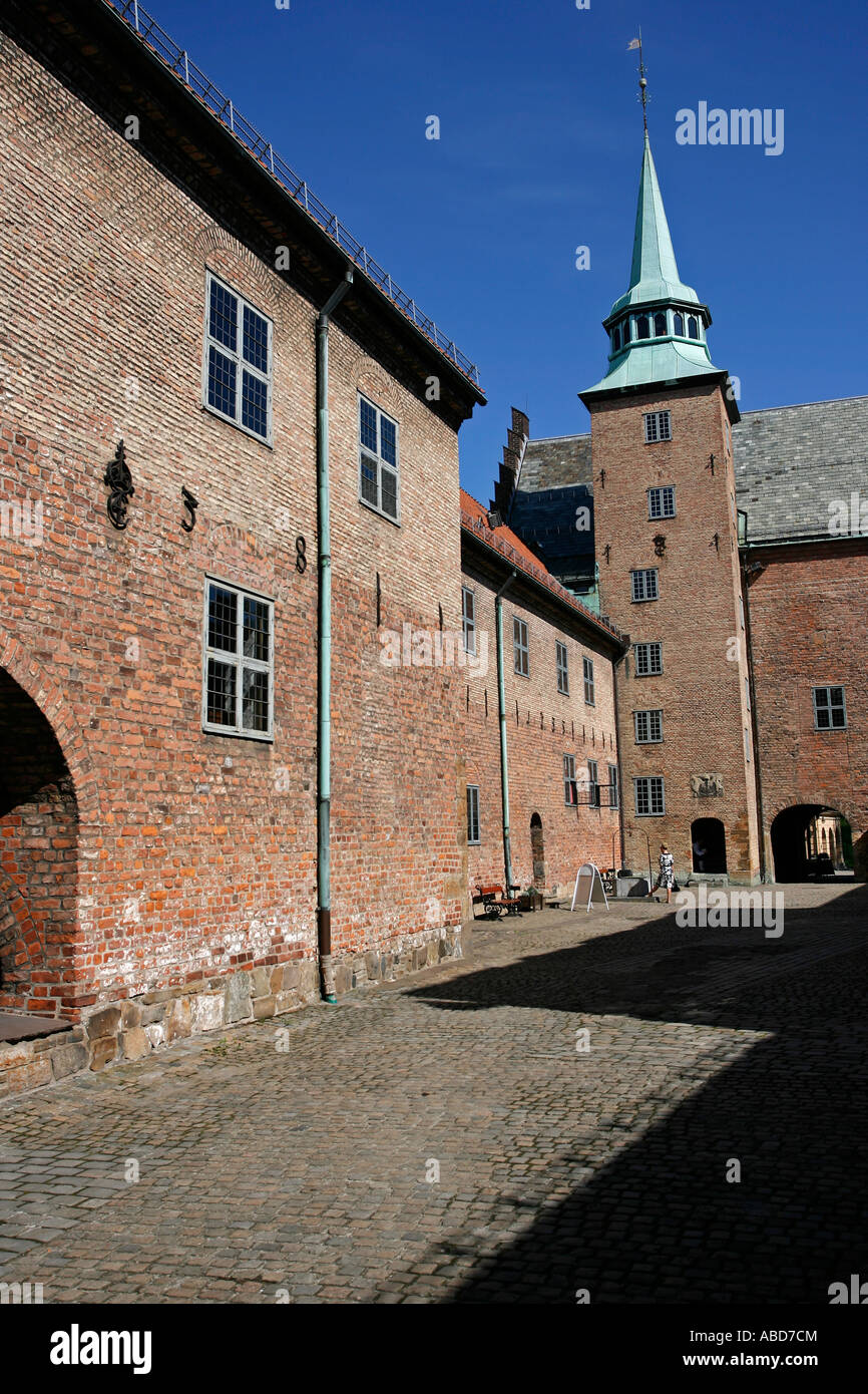 Courtyard and Romeriks Tower Akershus Slott Oslo Norway Europe Stock ...