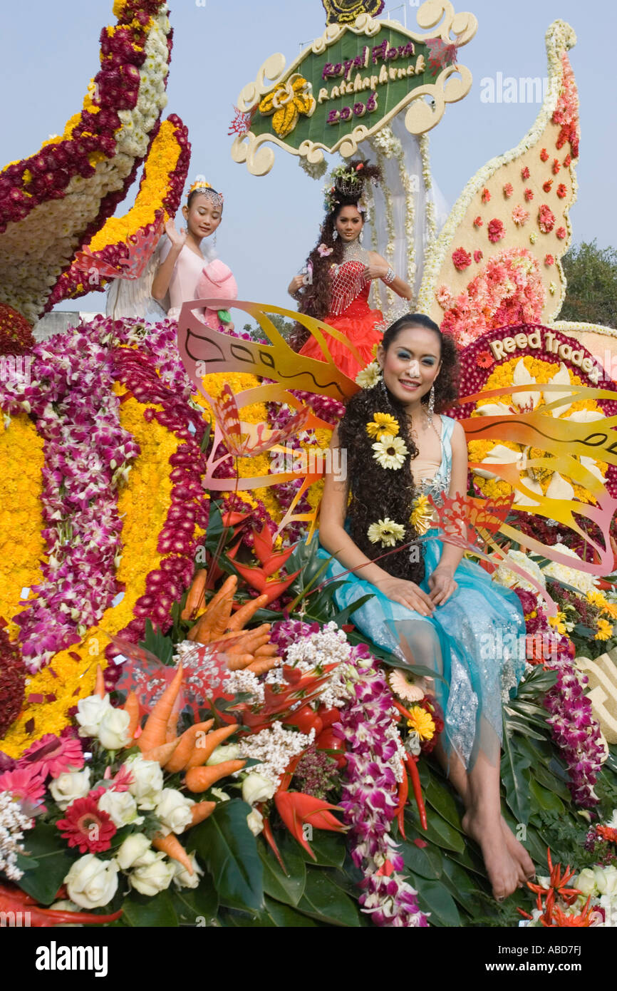 Float costume participant parade Chiang Mai Flower Festival north ...