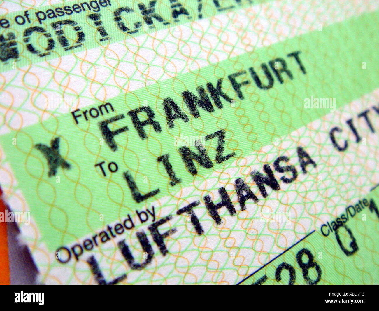 Flight ticket lufthansa cityline linz hi-res stock photography and ...