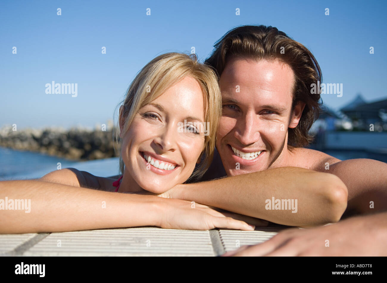 Happy couple on holiday Stock Photo - Alamy