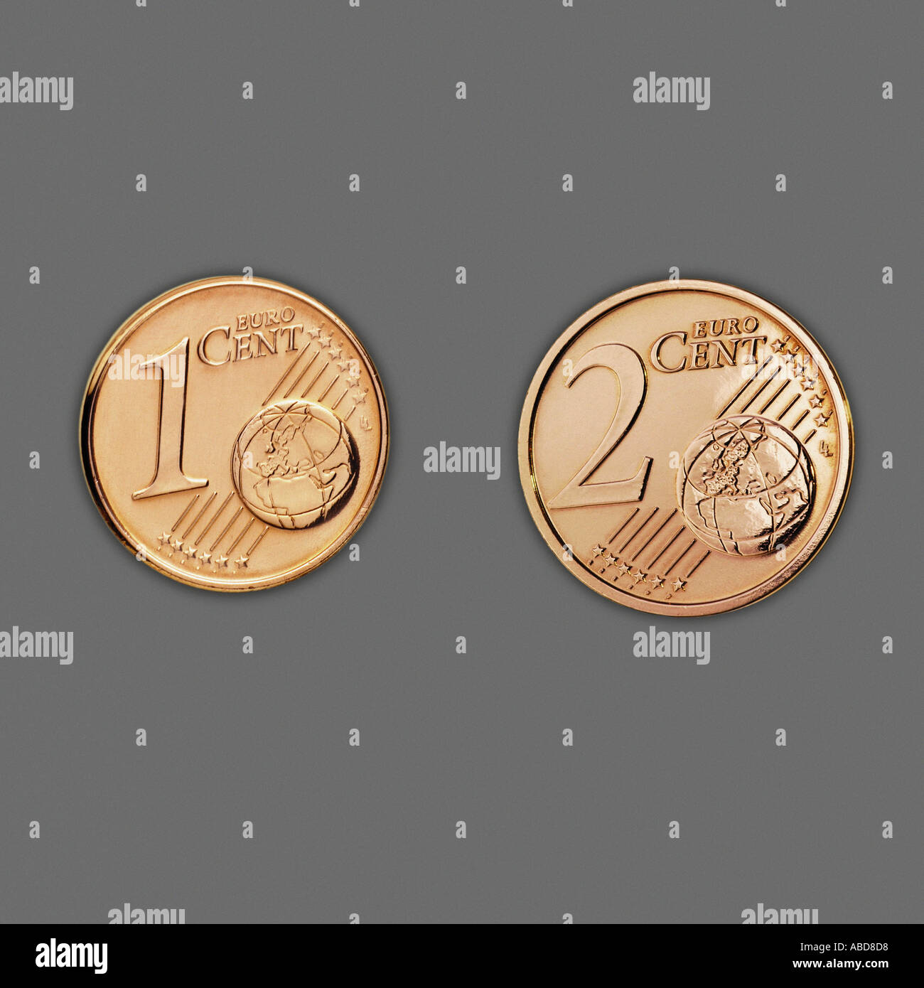 One and two cent coins Stock Photo - Alamy