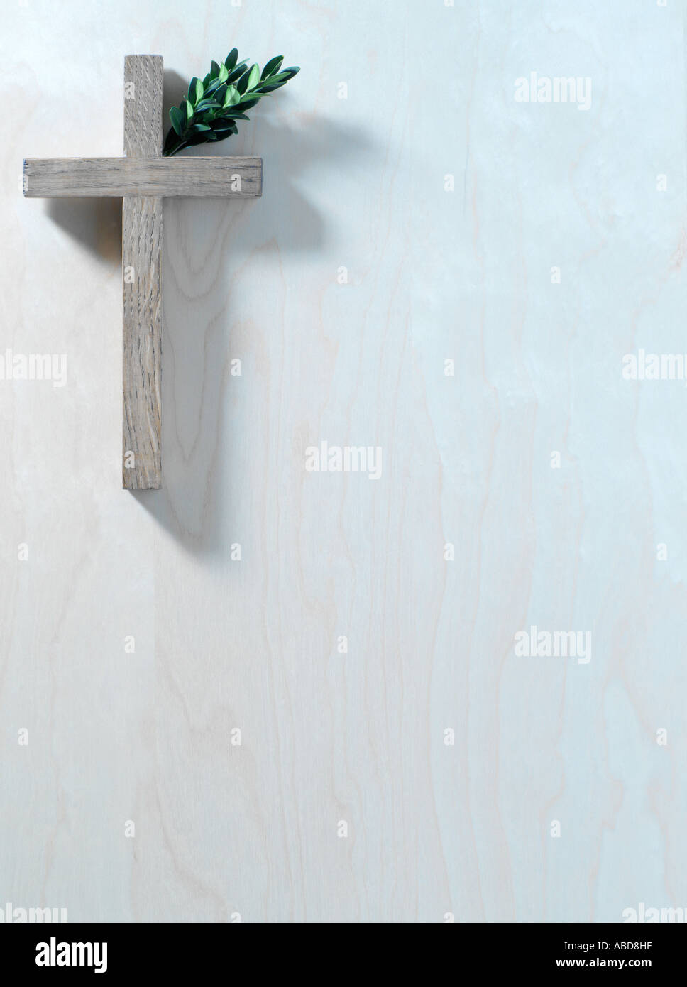 Cross and olive branch Stock Photo - Alamy