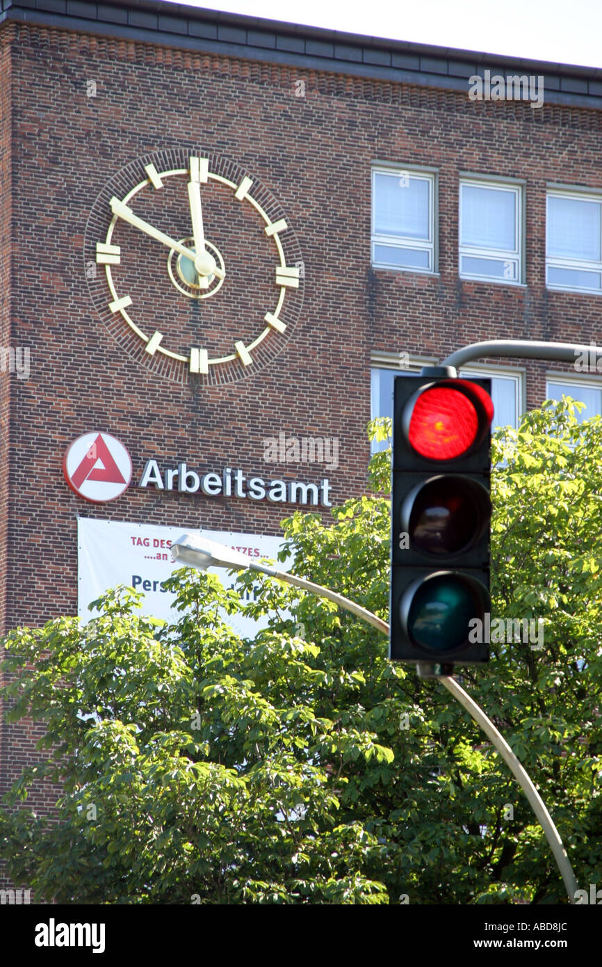 Labour office with red light Stock Photo - Alamy