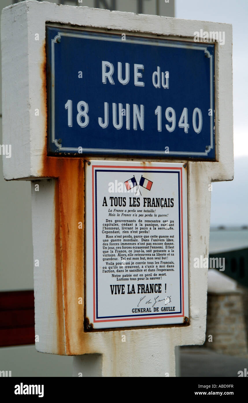 Arromanches Normandy seaside town and resort France Wartime road sign ...