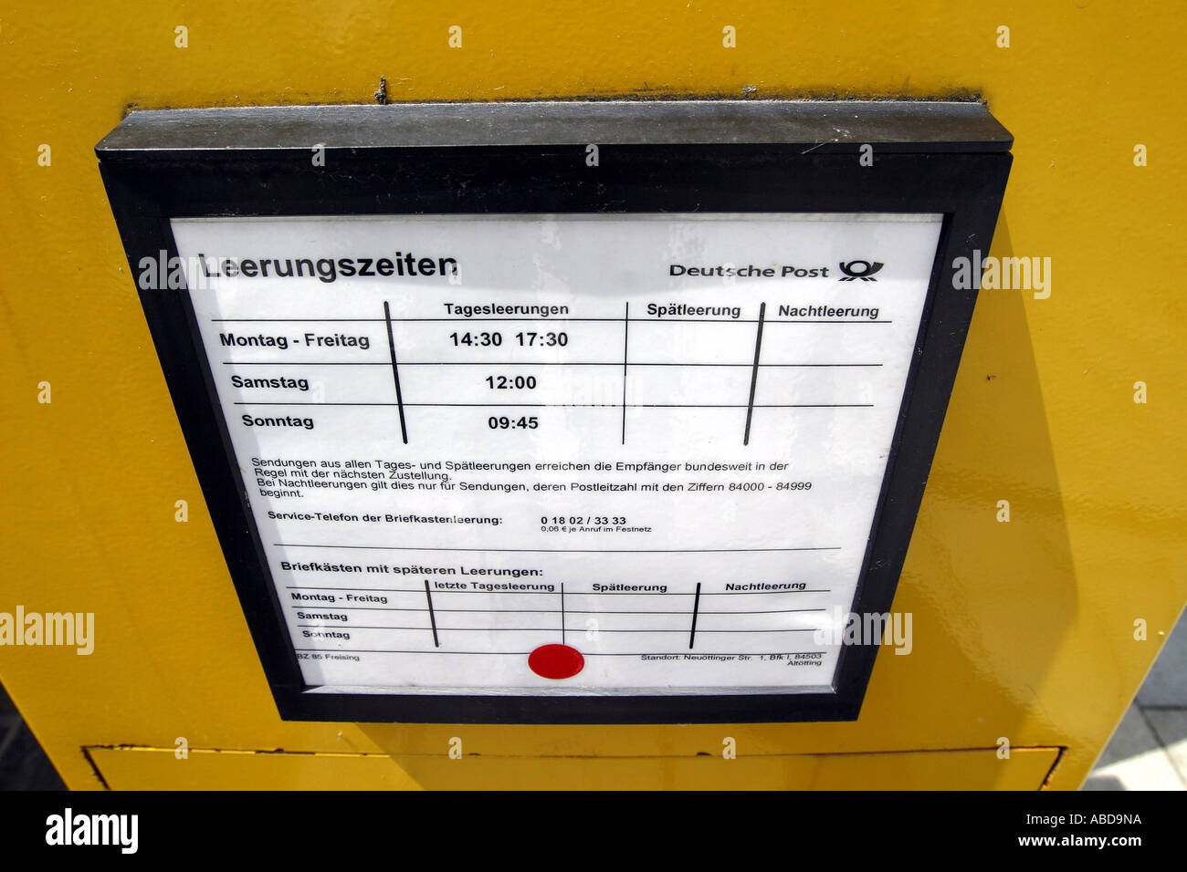 Mail box of the German post Stock Photo - Alamy