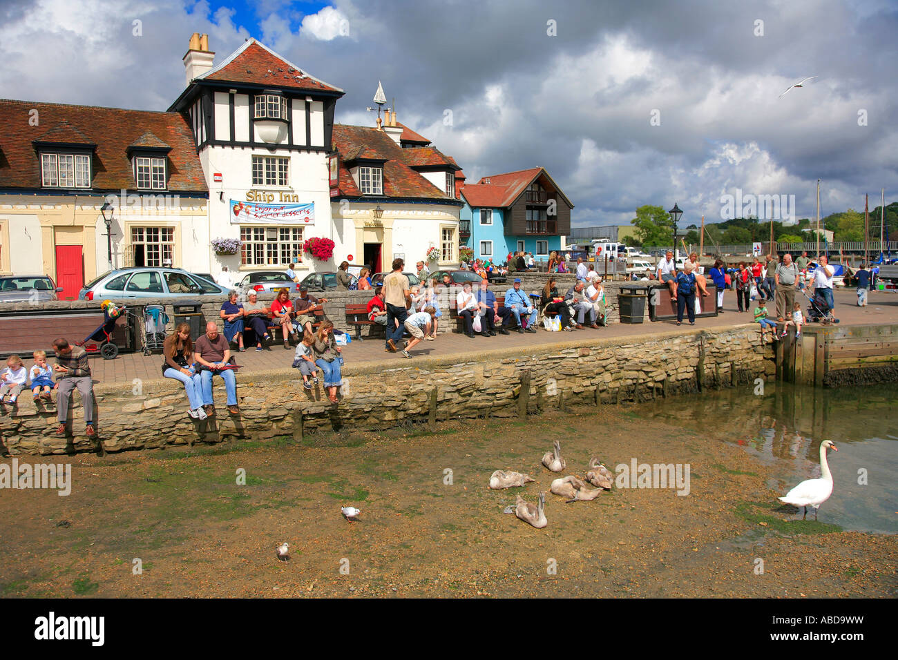 The Ship Inn pub, Quay Hill, Lymington town, Hampshire England Britain ...