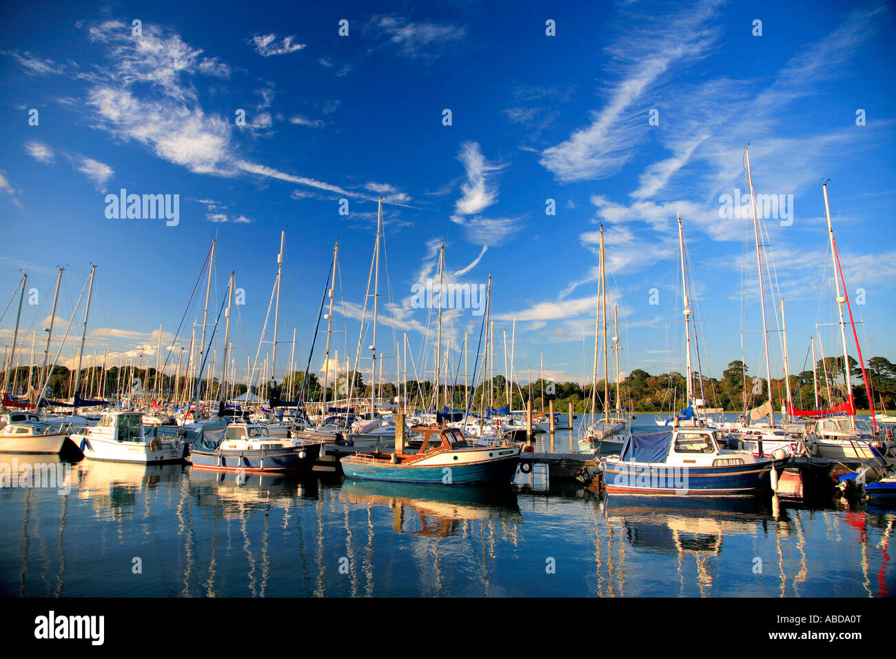 Boats in Lymington Harbour, Hampshire; England; Britain; UK Stock Photo ...