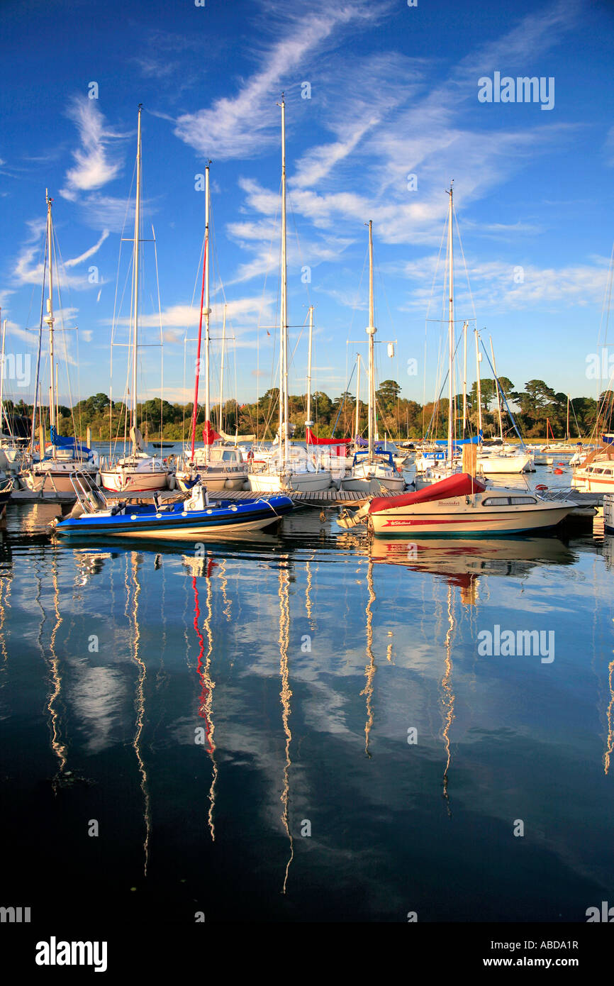Boats In Lymington Harbour Hampshire England Britain UK Stock Photo