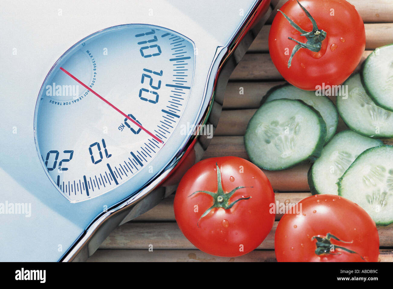 Vegetables and scales Stock Photo - Alamy