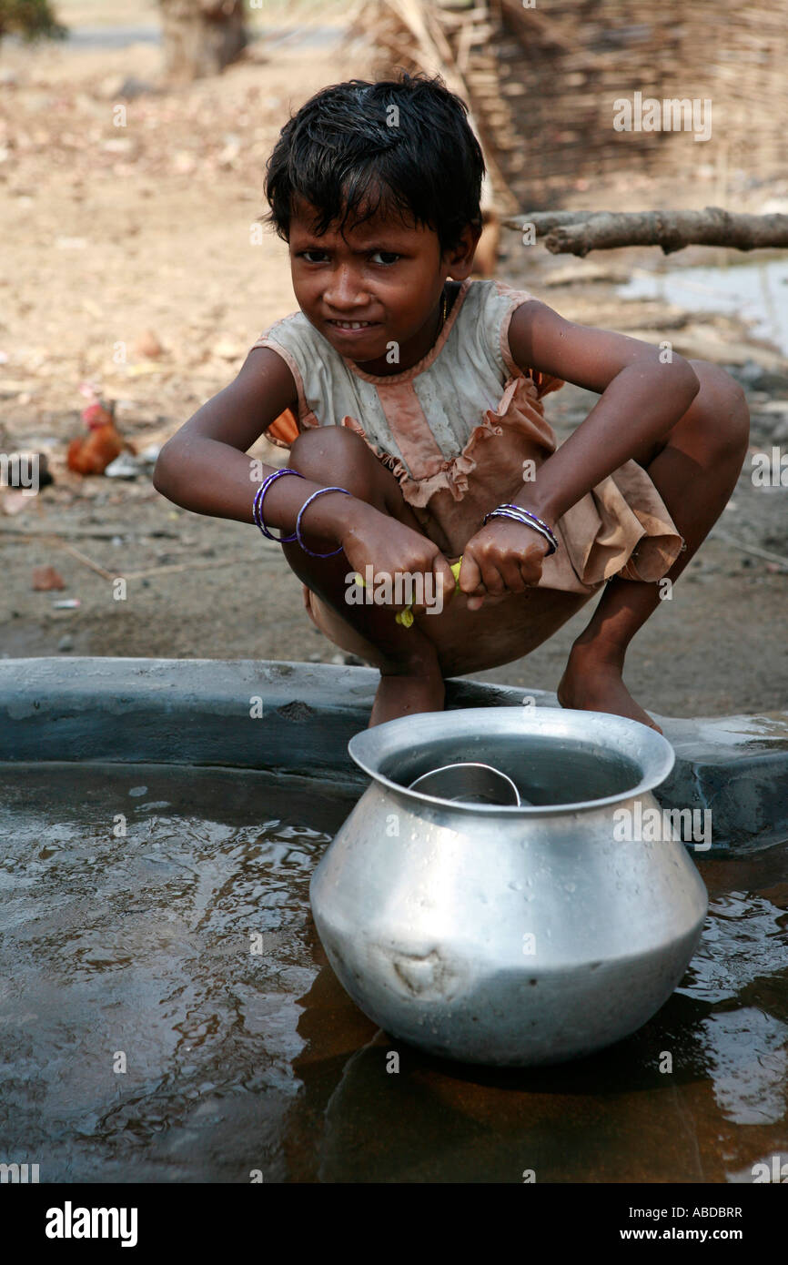 Saora girl at the village of Gaibambh near Taptapani, Orissa, India ...