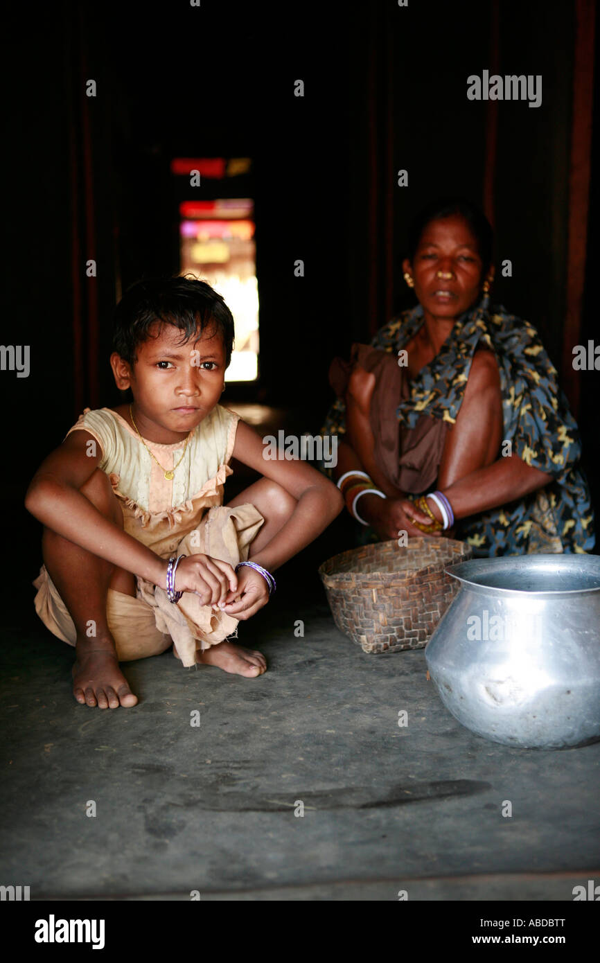 Saora mother and daughter at the village of Gaibambh near Taptapani ...