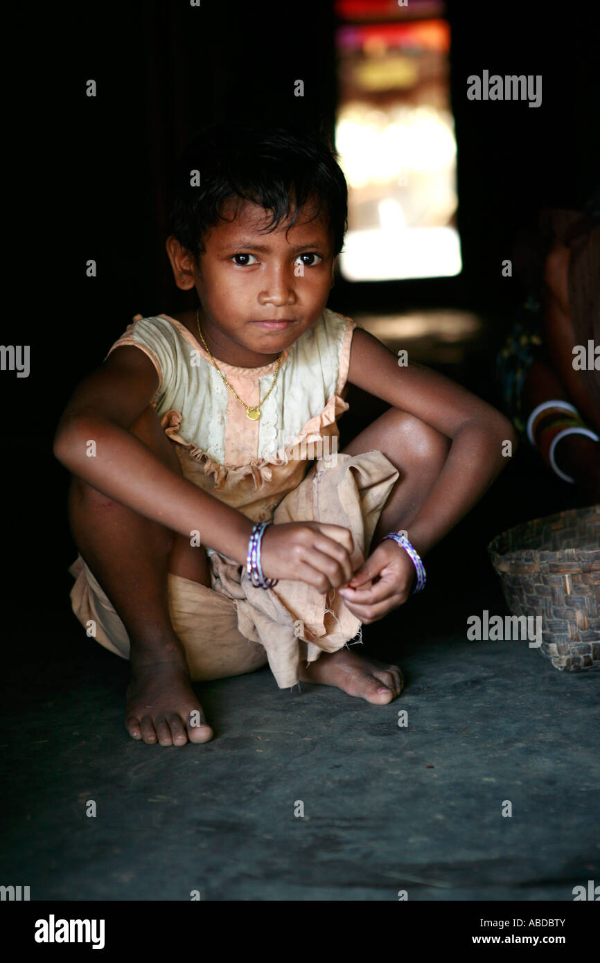 Saora girl at the village of Gaibambh near Taptapani, Orissa, India ...