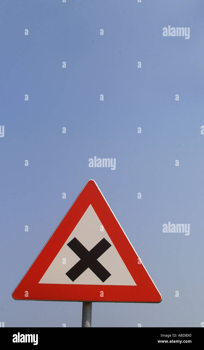 traffic sign crossroads Stock Photo - Alamy
