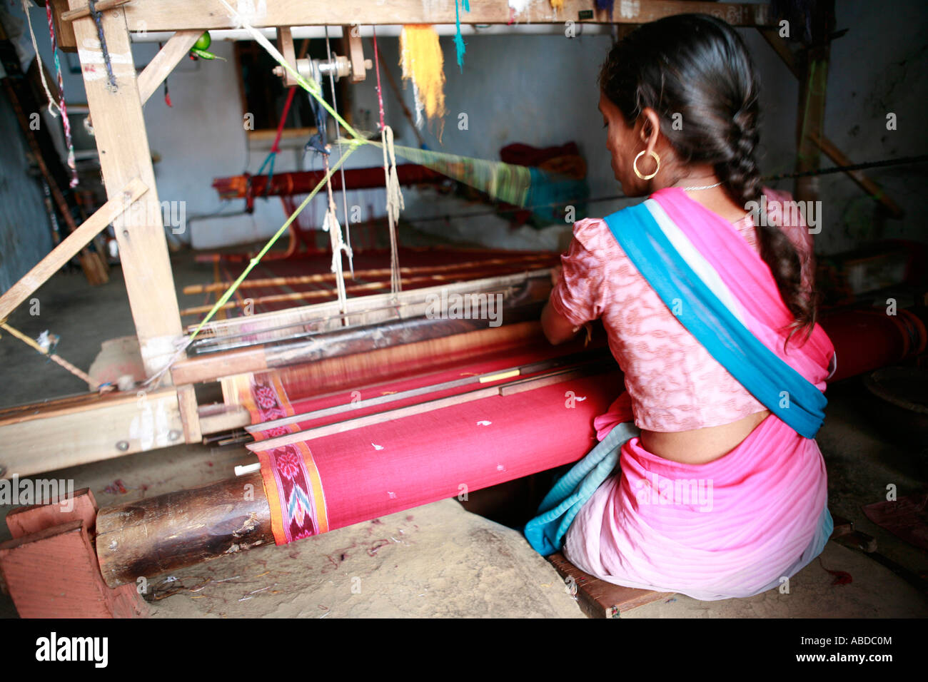 Rural woman weaving india hi-res stock photography and images - Alamy
