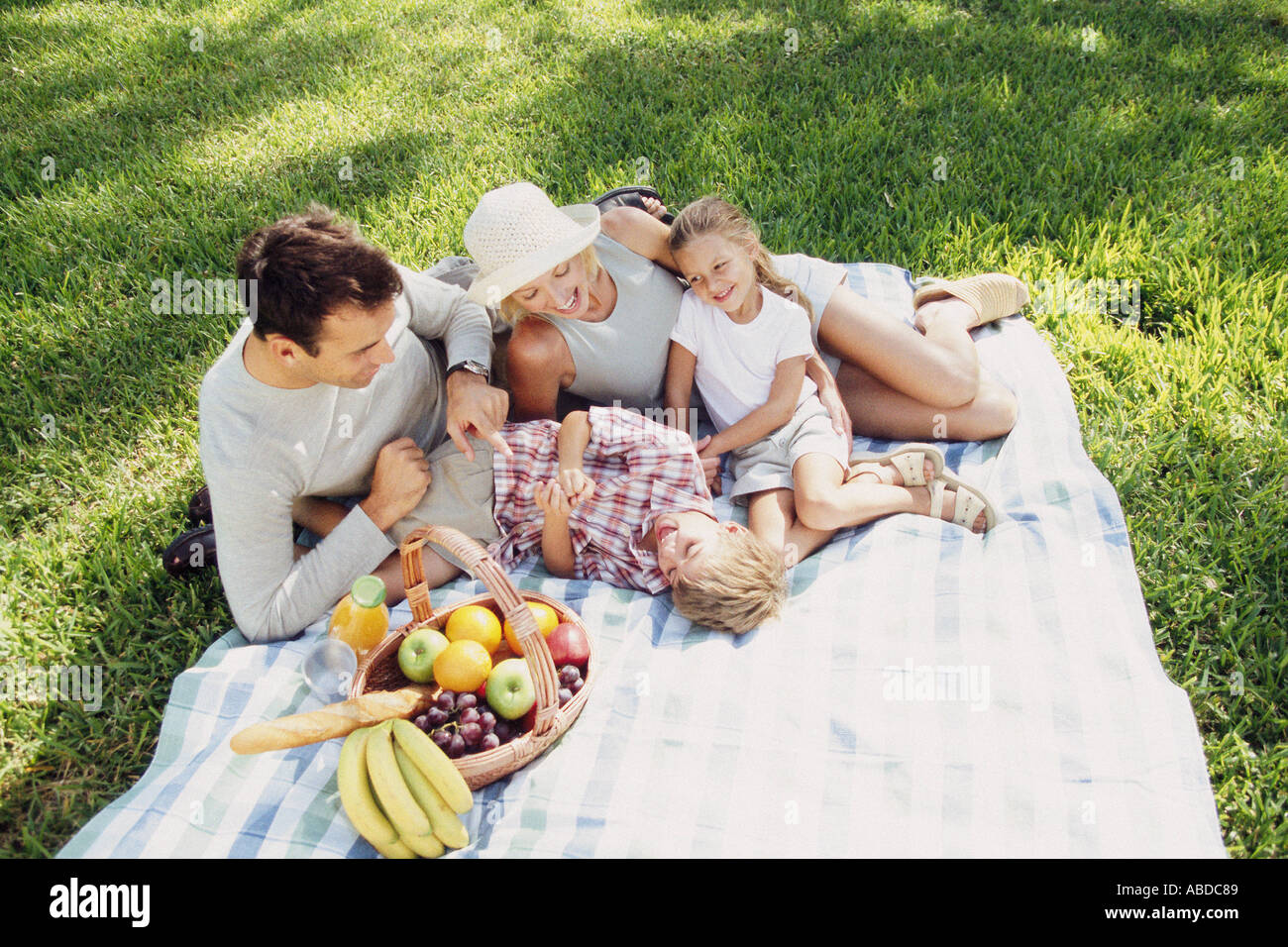 Family having a picnic Stock Photo - Alamy