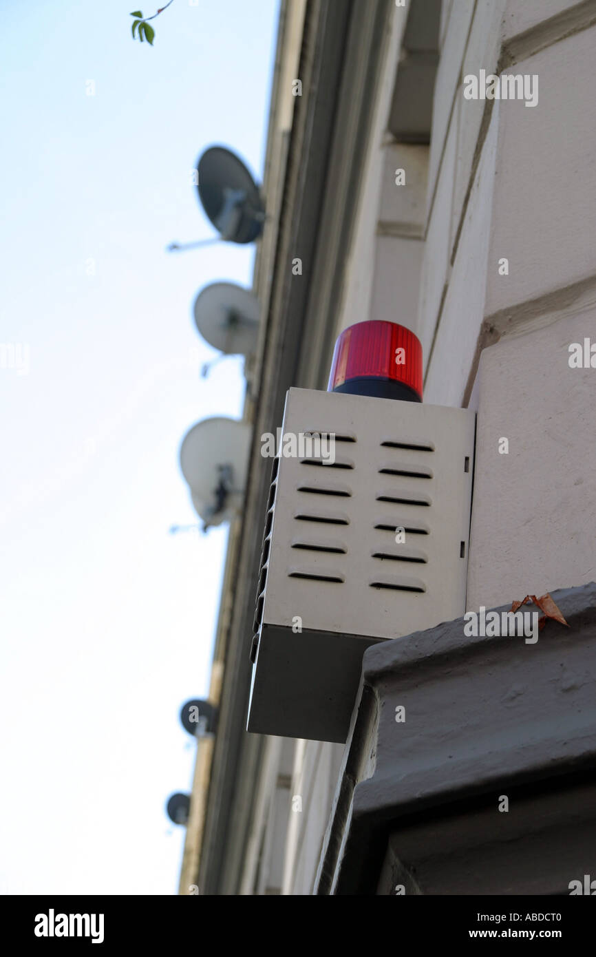 Signal light of an alarm installation at a wall Stock Photo - Alamy