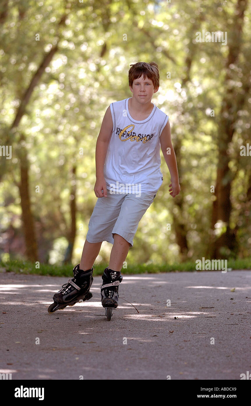 boy with roller skates Stock Photo - Alamy