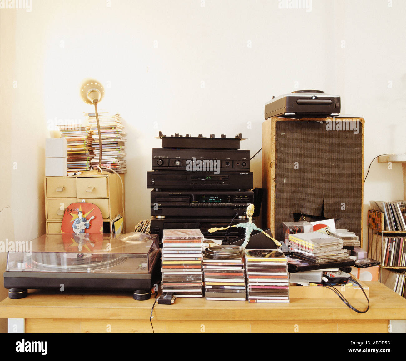 A record player and a music system Stock Photo - Alamy