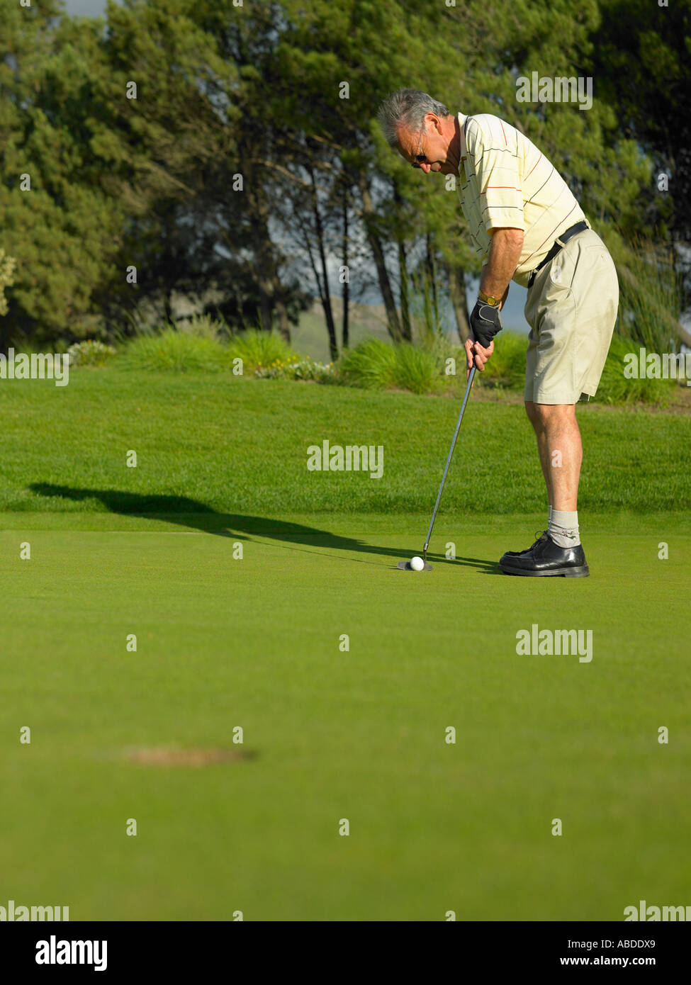 Senior man playing golf hi-res stock photography and images - Alamy